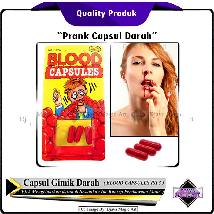 Jual isi 3 BLOOD CAPSULES EFEK DARAH - kapsul darah-darahan| Gimik ...
