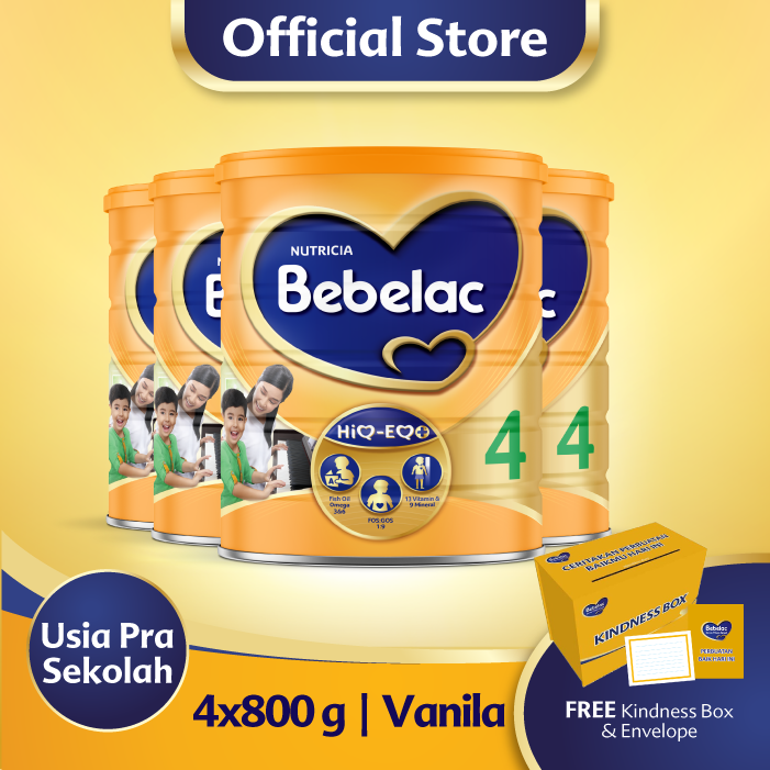 Jual Bebelac 4 Susu Pertumbuhan Vanilla 4 x 800 gr | Shopee Indonesia