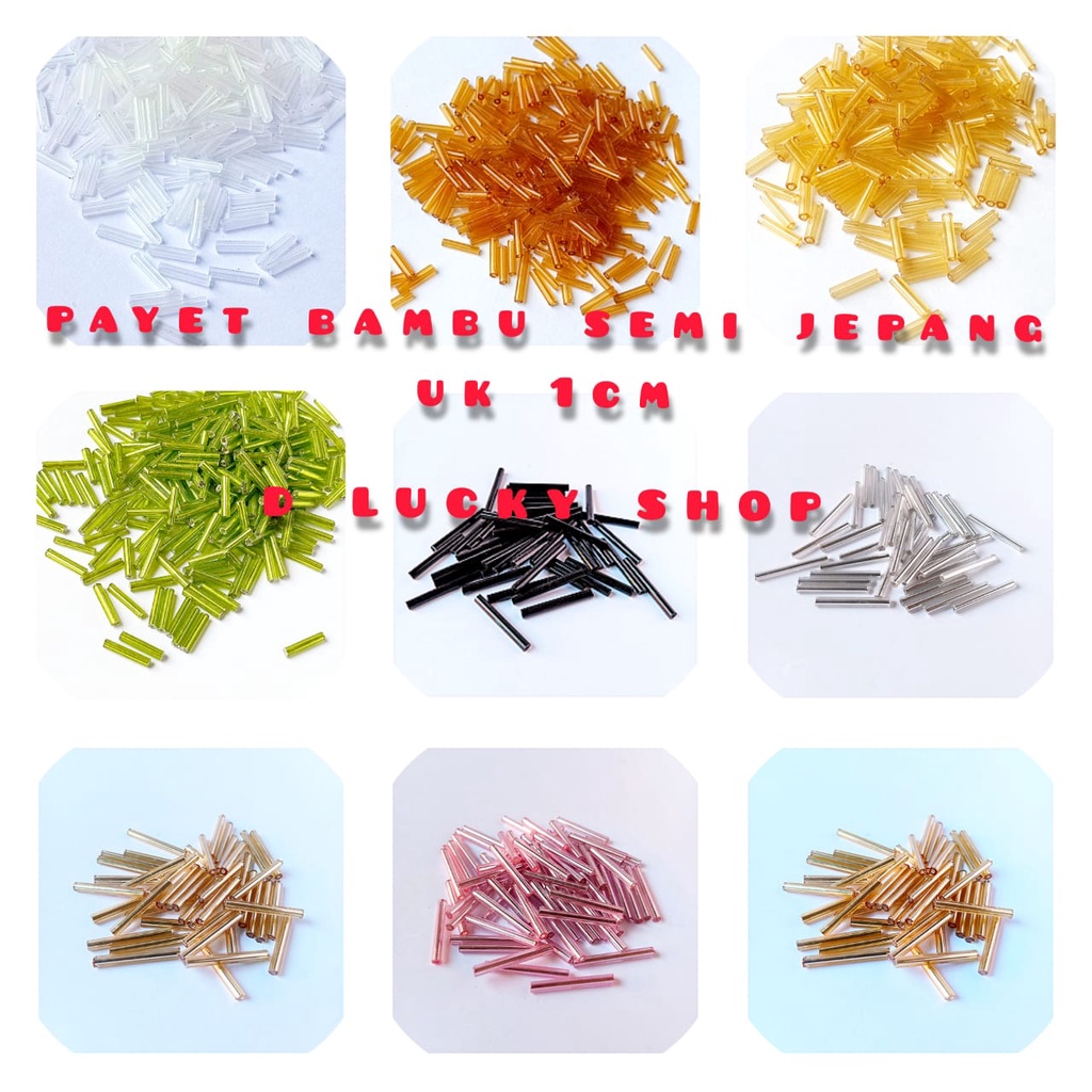 Jual payet bambu semi jepang manik manik bambu uk 1 cm per 3 gram -+50 ...