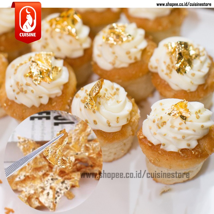 Jual [COD] Edible Gold Flake BOTOL BESAR 5 GR/ Gold flakes / Edible ...