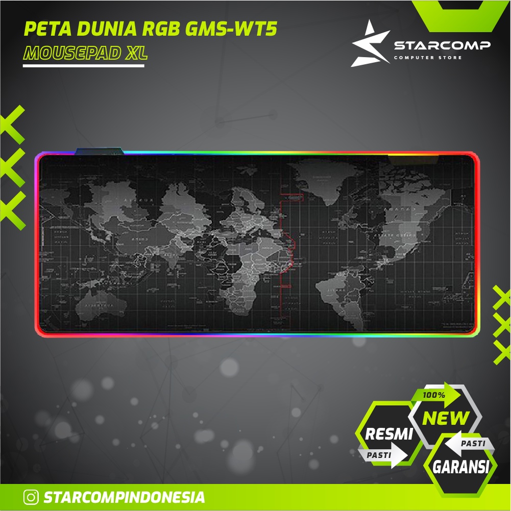 Jual MousePad XL Gaming Peta Dunia + LED RGB GMS-WT5 | Shopee Indonesia