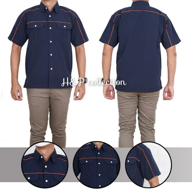 Jual Rc Kemeja Seragam Kerja Biru, Kemeja Seragam Kerja Navy, Kemeja ...