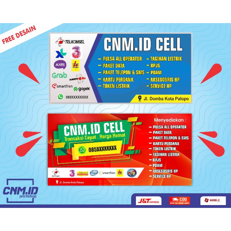 Jual COD CETAK Spanduk / Banner / Backdrop Konter Pulsa Ukuran ...
