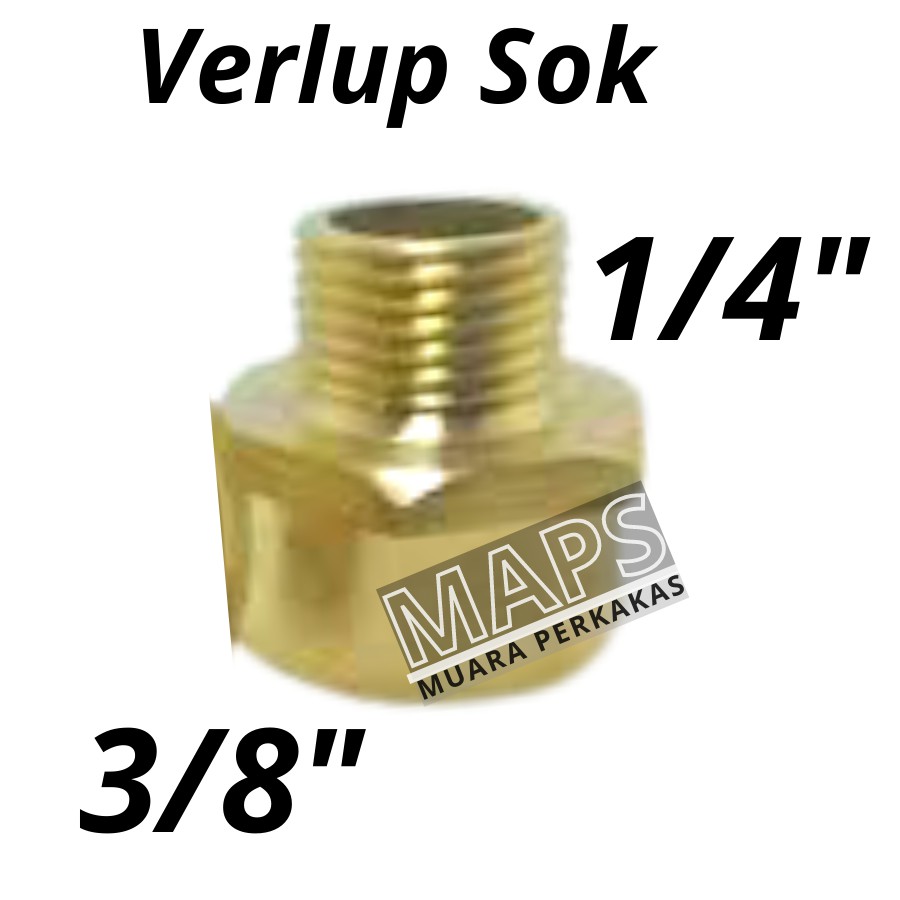 Jual Sambungan Pipa Sok Drat Luar Dalam Kuningan Over Sock Verlup ...
