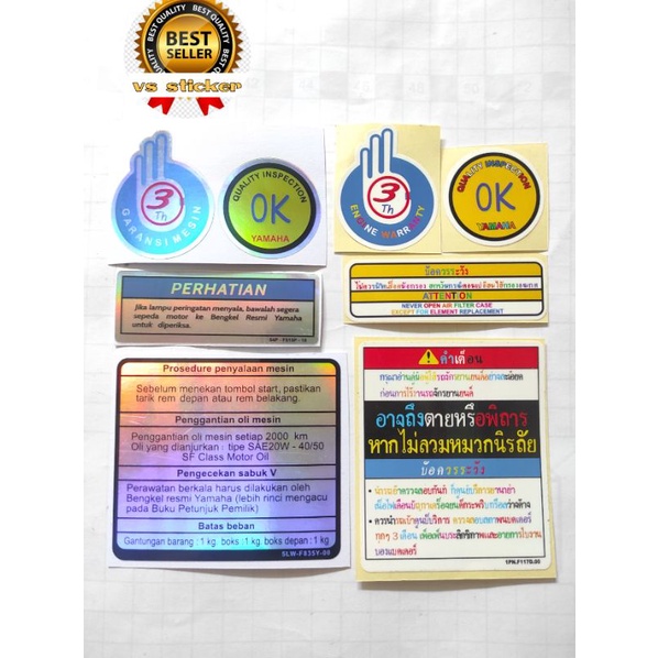 Jual STICKER PRINTCUTT WARNING MOTOR YAMAHA | Shopee Indonesia