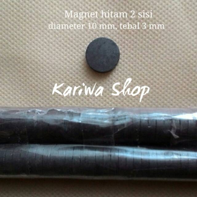 Jual Magnet hitam 2 sisi, diameter 10 mm, tebal 3 mm, per 1 pcs ...