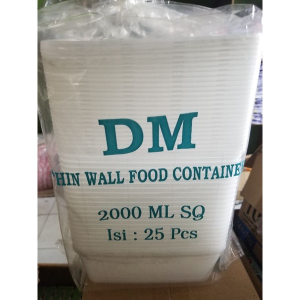 Jual THIN WALL FOOD CONTAINER 2000ML ISI 25 PCS | Shopee Indonesia