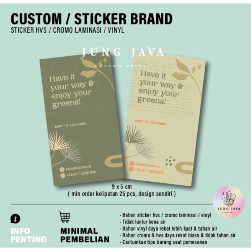 Jual Jung Java Sticker Custom Label (25pcs) | Shopee Indonesia