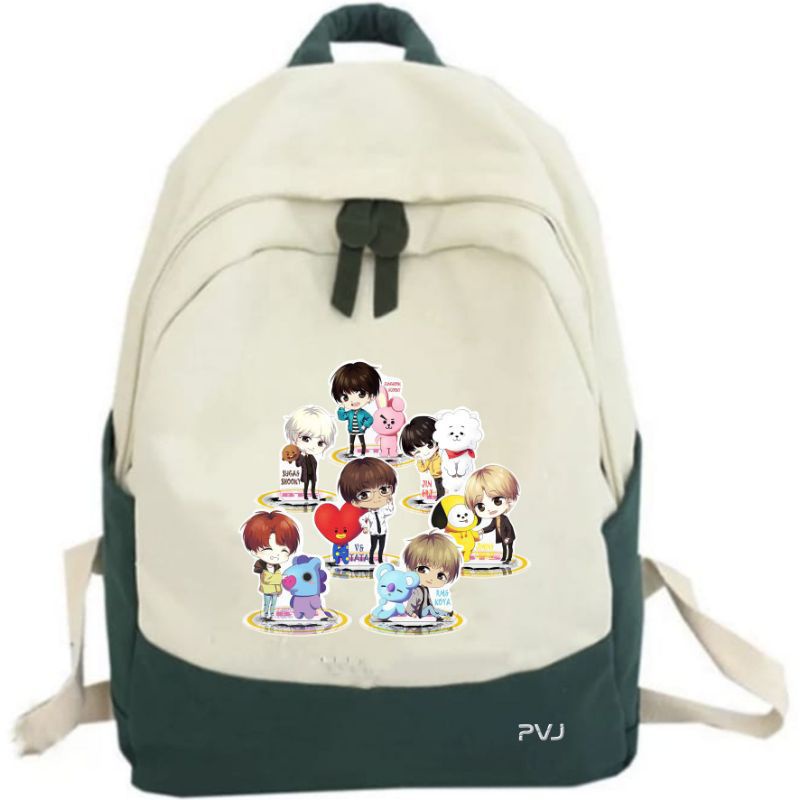 Jual tas ransel BTS bt 21 kantong sekolah anak cewek cowok | Shopee ...