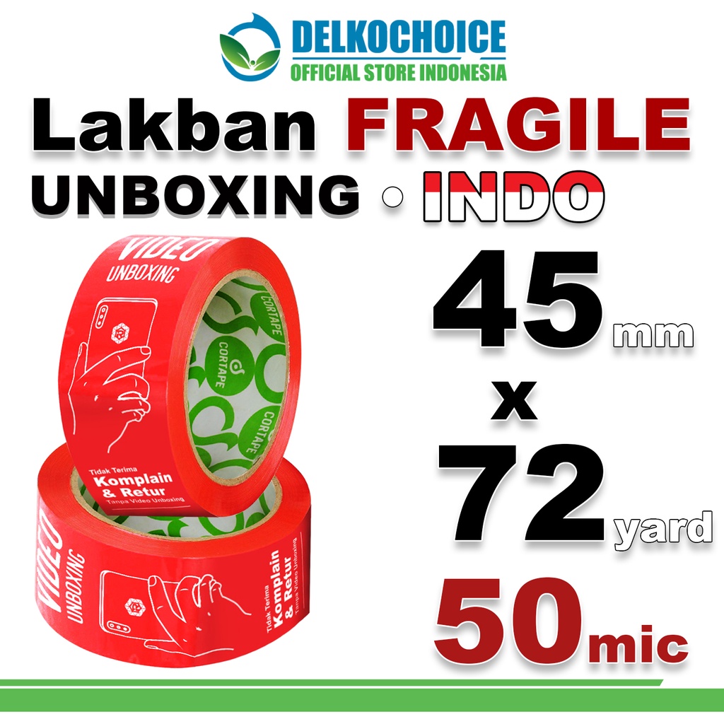 Jual Lakban FRAGILE PREMIUM Plakban Isolasi TAPE HANDLE WITH CARE ...