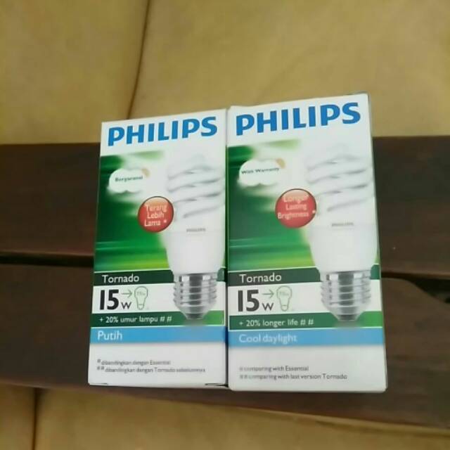 Jual PROMO ( Lampu Philips Tornado / Spiral 15 watt Putih ) | Shopee Indonesia