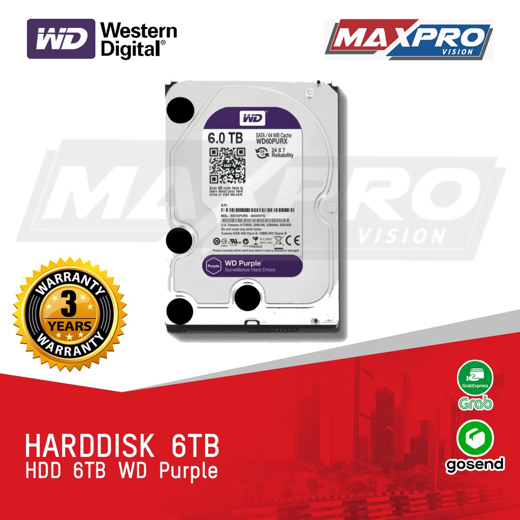Jual HDD WD PURPLE 6 TB | Shopee Indonesia
