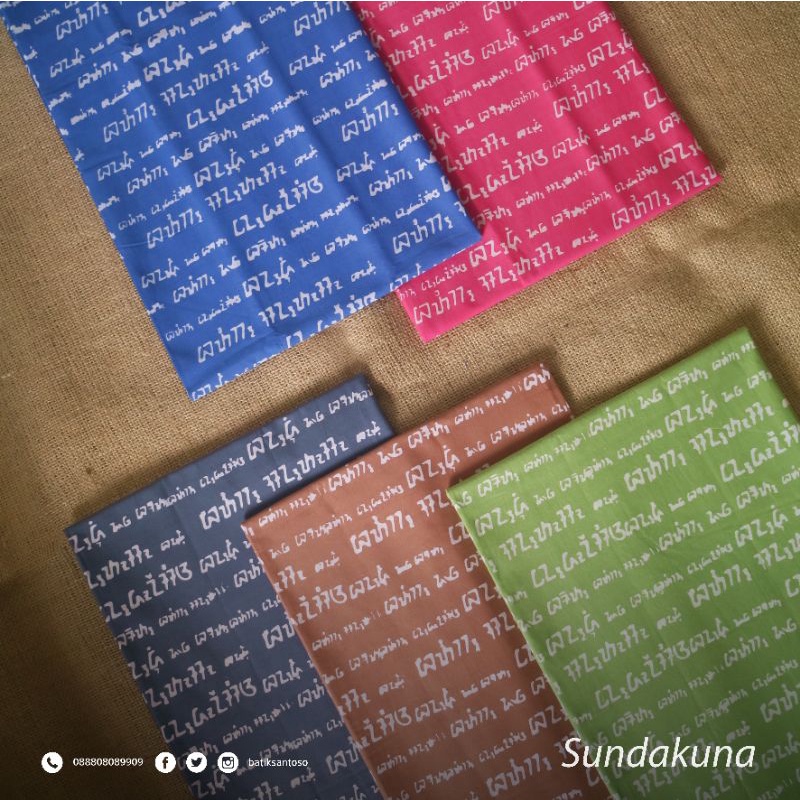 Jual Batik Santoso Sundakuna - Kain Batik Bandung Aksara Sunda Cap ...