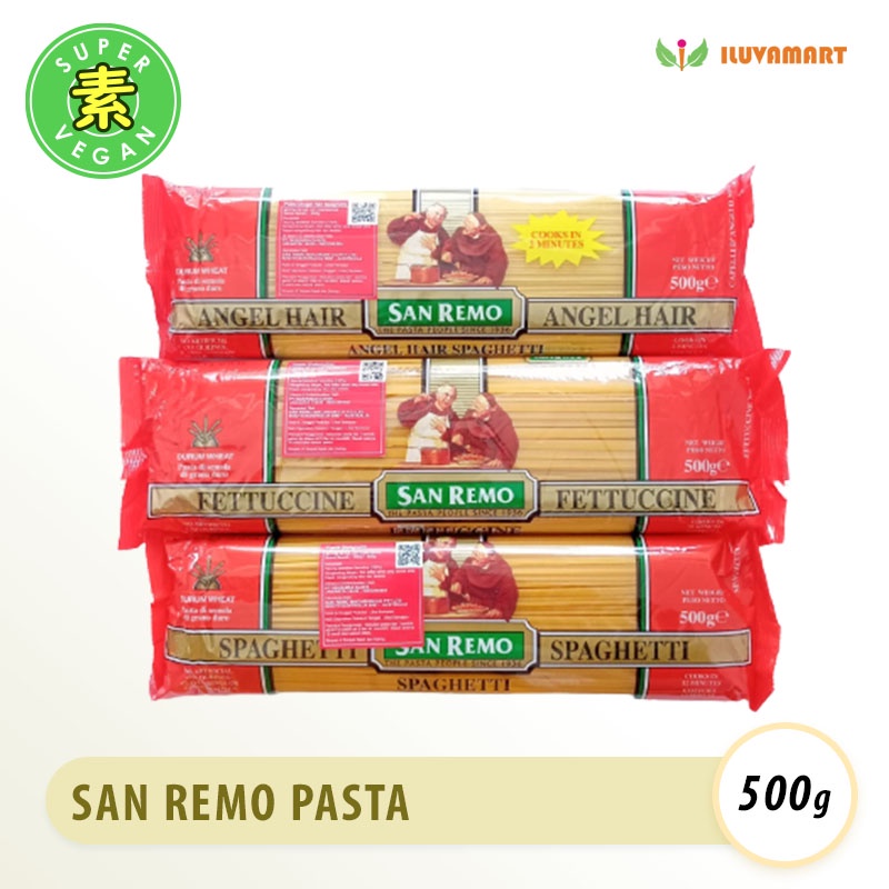 Jual San Remo Pasta Angel Hair / Fetucini / Spageti 500gr Halal ...