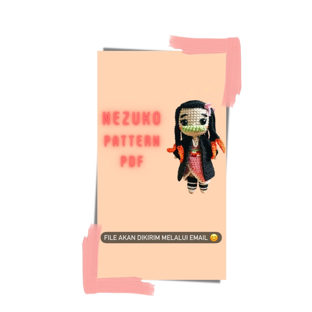 Jual Amigurumi/Crochet/Amigurumi Pattern/Boneka Nezuko/Nezuko Kamando ...