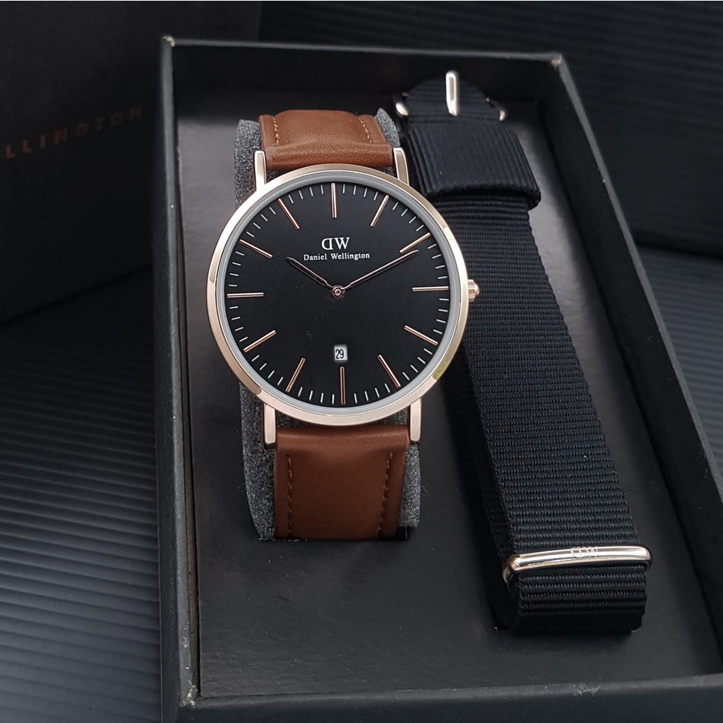 Jual JAM TANGAN PRIA DW KULIT PREMIUM CLASSIC ELEGAN DAPAT 2 TALI ...