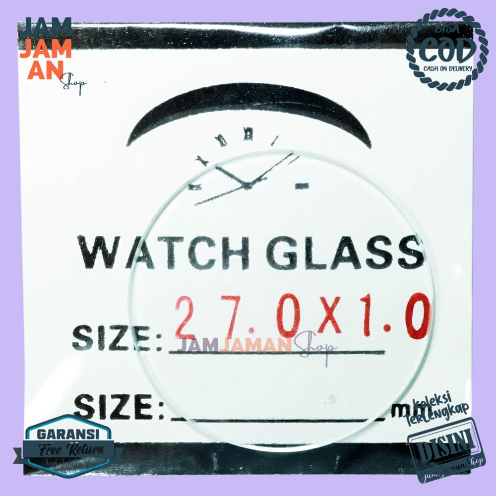 Jual Kaca Jam Kaca Bahan Watch Glass PNC-270 Bagus Bulat Cembung 2,7 cm ...