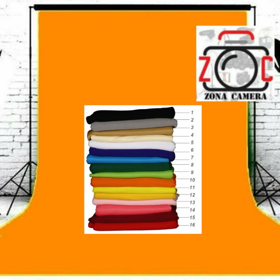 Jual Kain Background Hitam Hijau Orange Merah Putih Cream Krem Biru ...