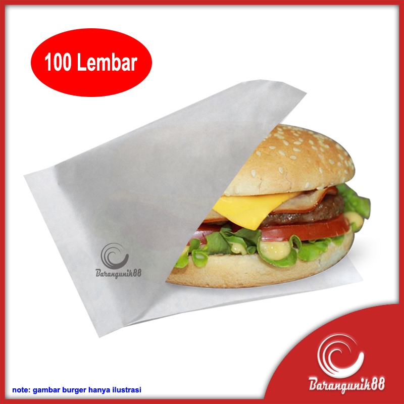 Jual [100 lbr] Kertas Burger Laminasi 10x10 12.5x12.5 15x15 Kertas ...