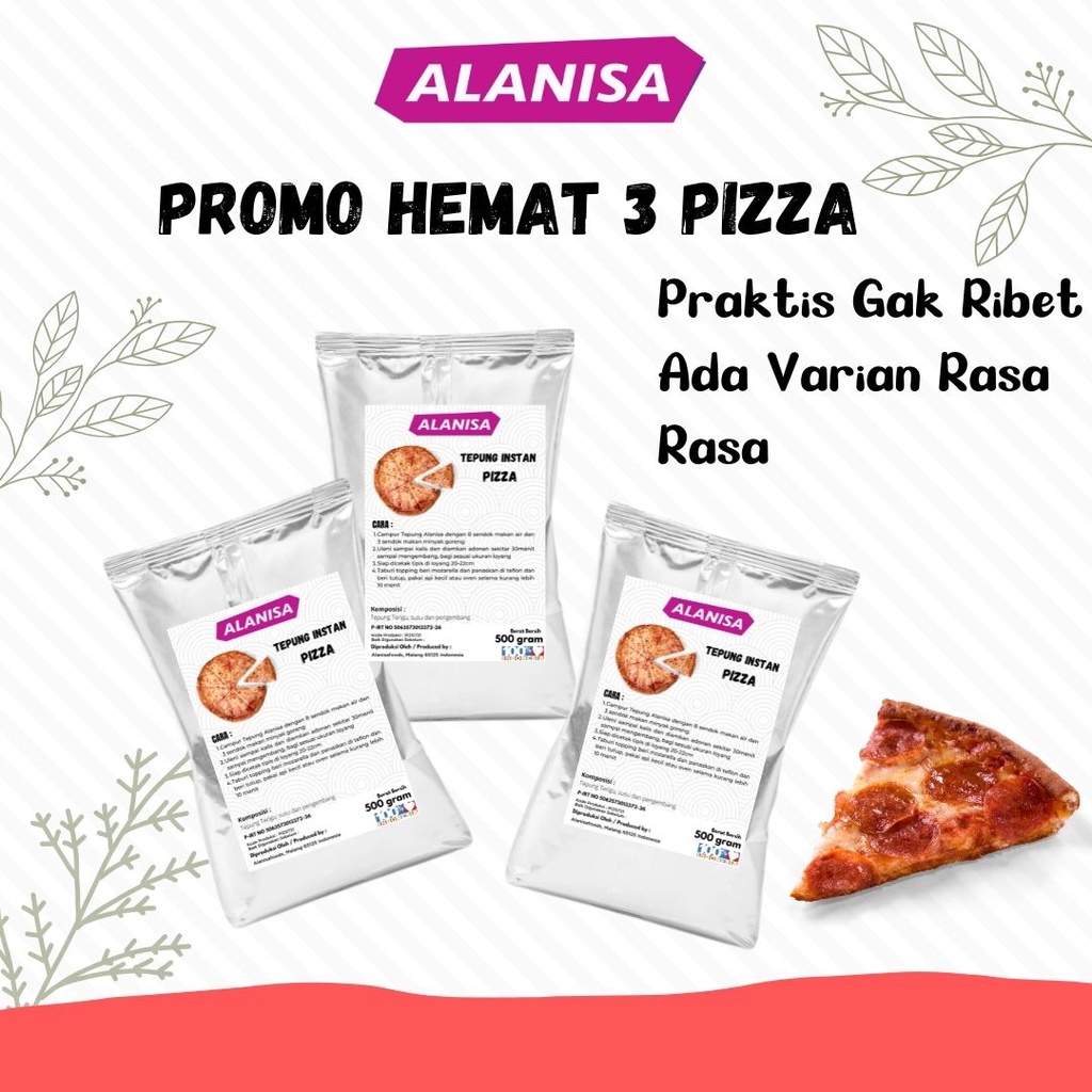 Jual PRAKTIS!! PAKET 3 TEPUNG PIZZA 500GR DENGAN VARIAN RASA RASA ...