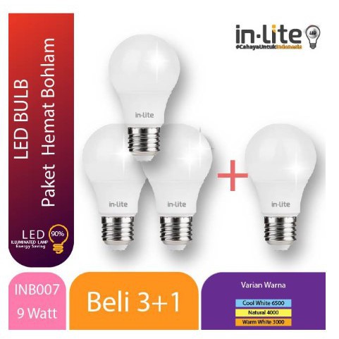 Jual PROMO Lampu LED in-Lite Paket Beli 3 Gratis 1 Bohlam 7 Watt 9 Watt ...