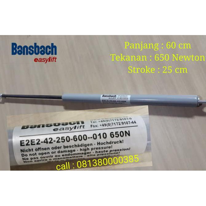Jual BANSBACH Gas Spring E2E2-42-250-600--010-650 Newton | Shopee Indonesia