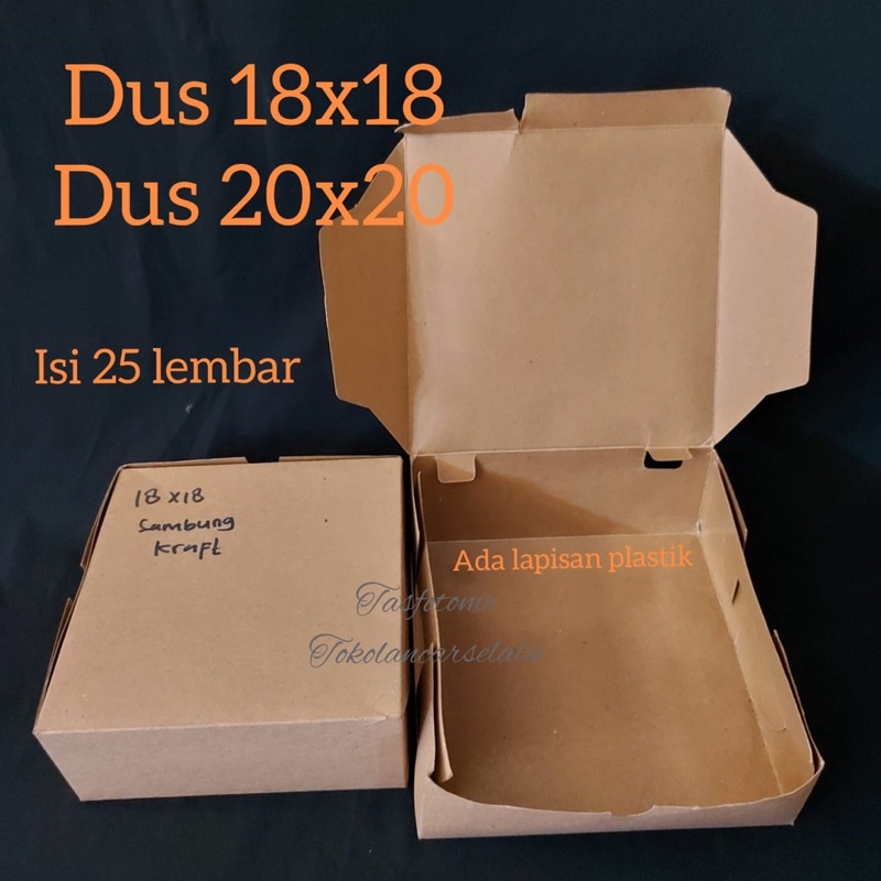 Jual Dus Craft Coklat Brownies Nasi Kotak Box 18x18 20x20 cm lapis ...