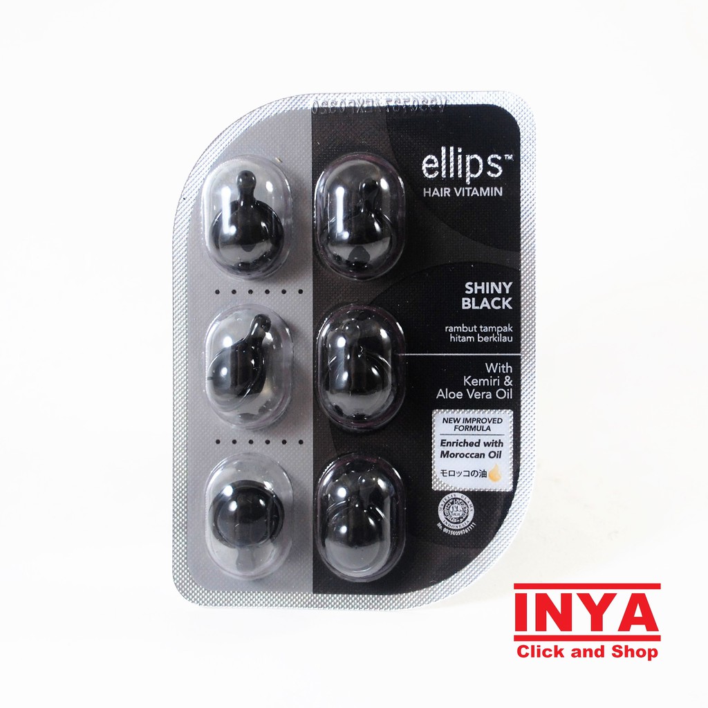 Jual Vitamin Rambut ELLIPS SHINY BLACK 6X1ml - HITAM | Shopee Indonesia