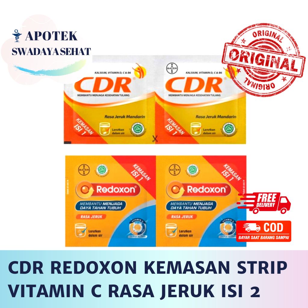 Jual CDR REDOXON STRIP 2 Tablet Hemat - Multivitamin Vitamin C Kalsium ...