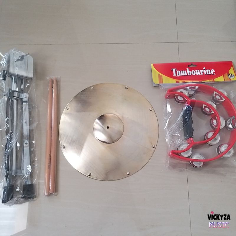 Jual Paket Stand + Simbal + Tamborin icik Simbal Kuning Markis Marawis ...