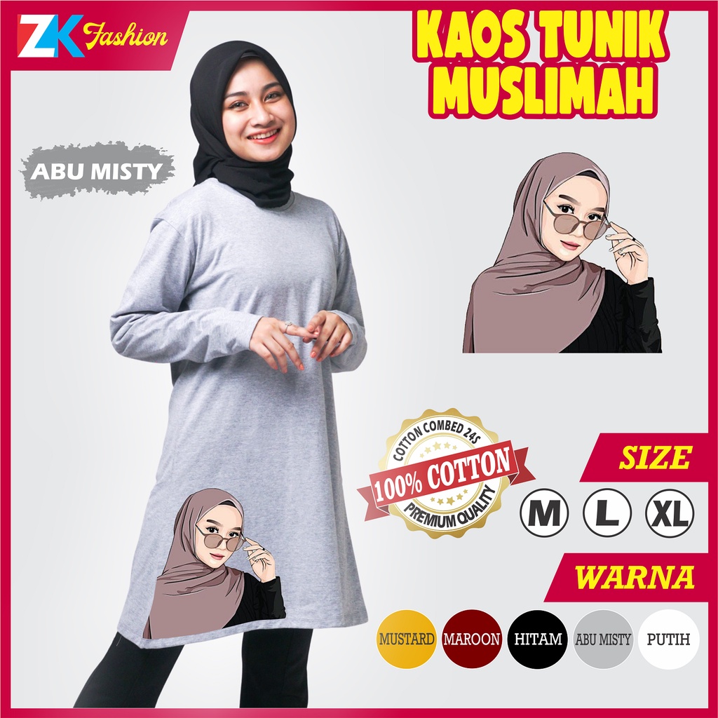 Jual Kaos Baju Tunik Wanita Muslimah Berjilbab / Busana muslim wanita terbaru | Shopee Indonesia