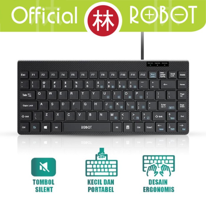 Jual Keyboard Mini USB Robot RK10 Robot RK10 Mini USB Wired Keyboard ...