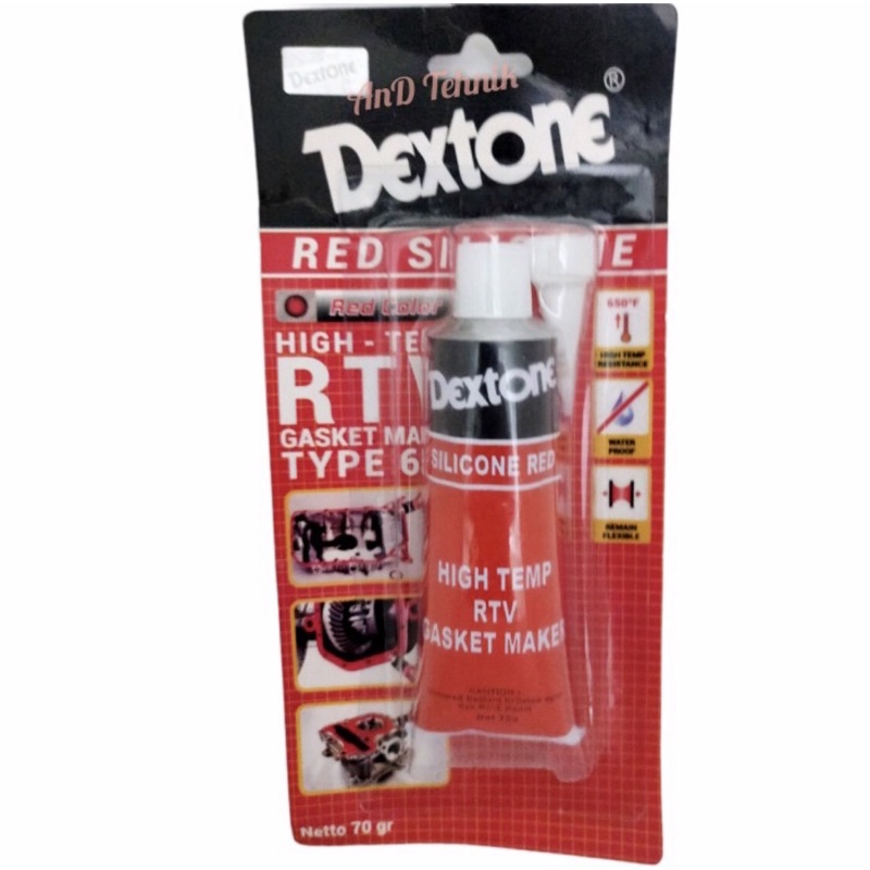 Jual LEM PAKING GASKET RED MERAH DEXTONE 70 GRAM | Shopee Indonesia