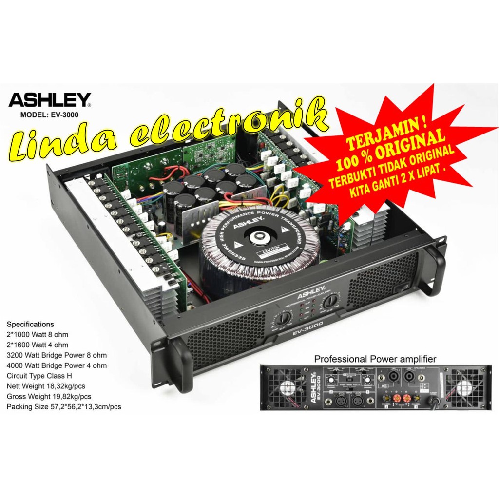 Jual power ashley ev3000 ev 3000 class h garansi resmi | Shopee Indonesia