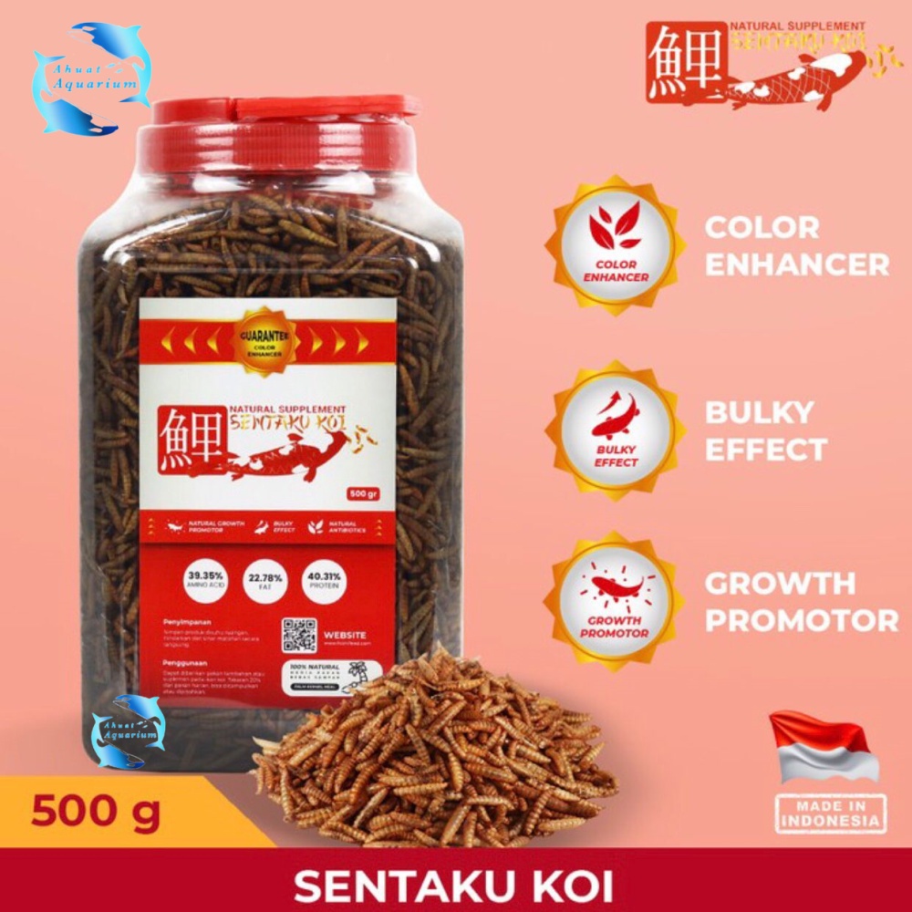 Jual MAGGOT SENTAKU KOI 500GR MAGGOT KERING SUPLEMEN PAKAN IKAN ...