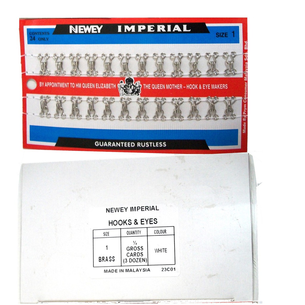 Jual Pengait hak Bahan BRASS 23C01 HOOKS & EYES SILVER SIZE 1 satuan ...