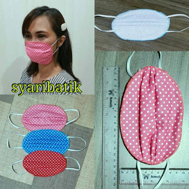 Jual SYARIBATIK MASKER KAIN NON MEDIS ELIPS MOTIF (1 PAK isi 6pcs ...