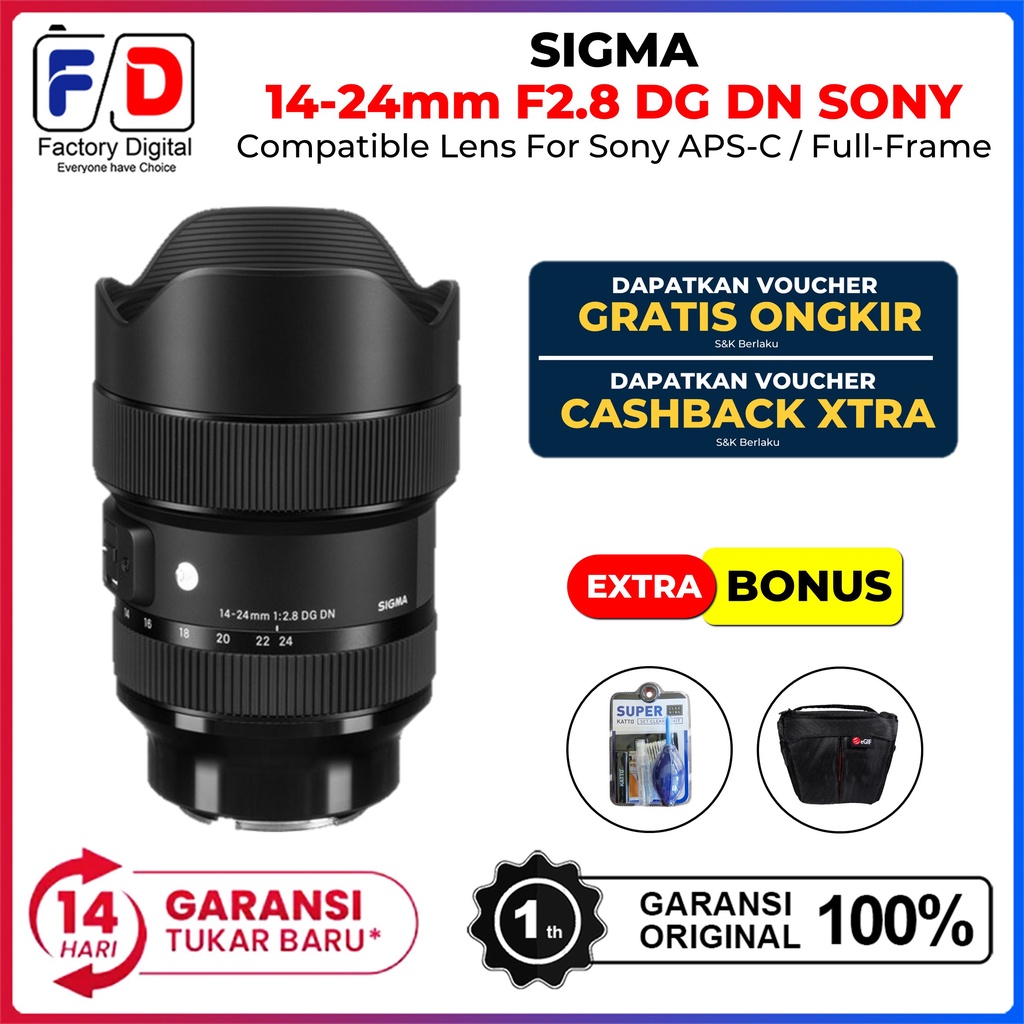 Jual Lensa Sigma 14-24mm f/2.8 DG DN Lens For Sony A6000 A7II A7S A7R ...
