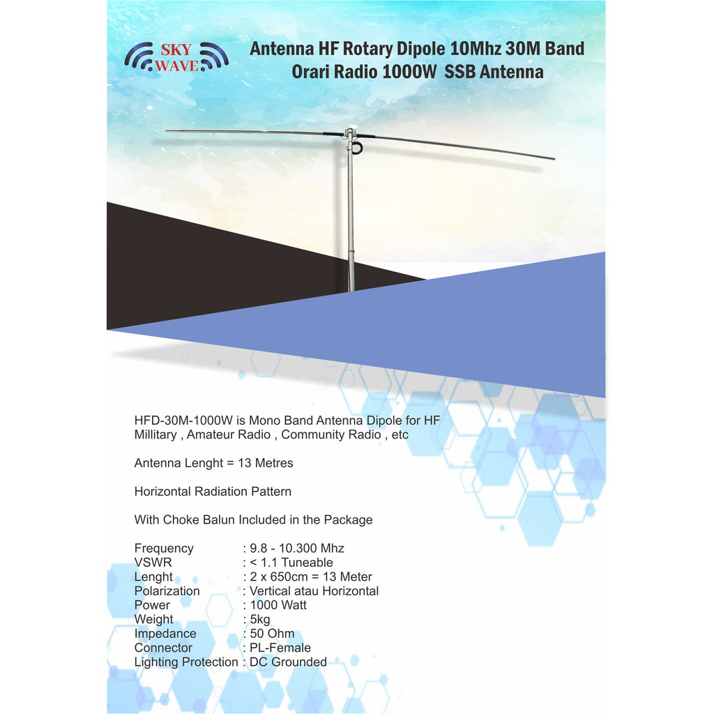 Jual Antenna HF Rotary Dipole 10Mhz 30m Band Orari Radio 1000W SSB ...