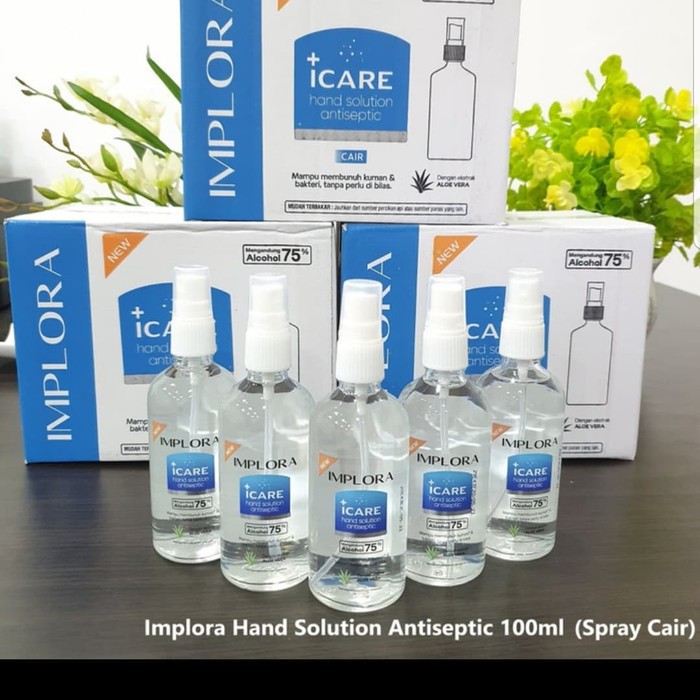 Jual ANTISEPTIC IMPLORA ICARE HAND SOLUTION ALCOHOL 75% SPRAY 100 ML ...