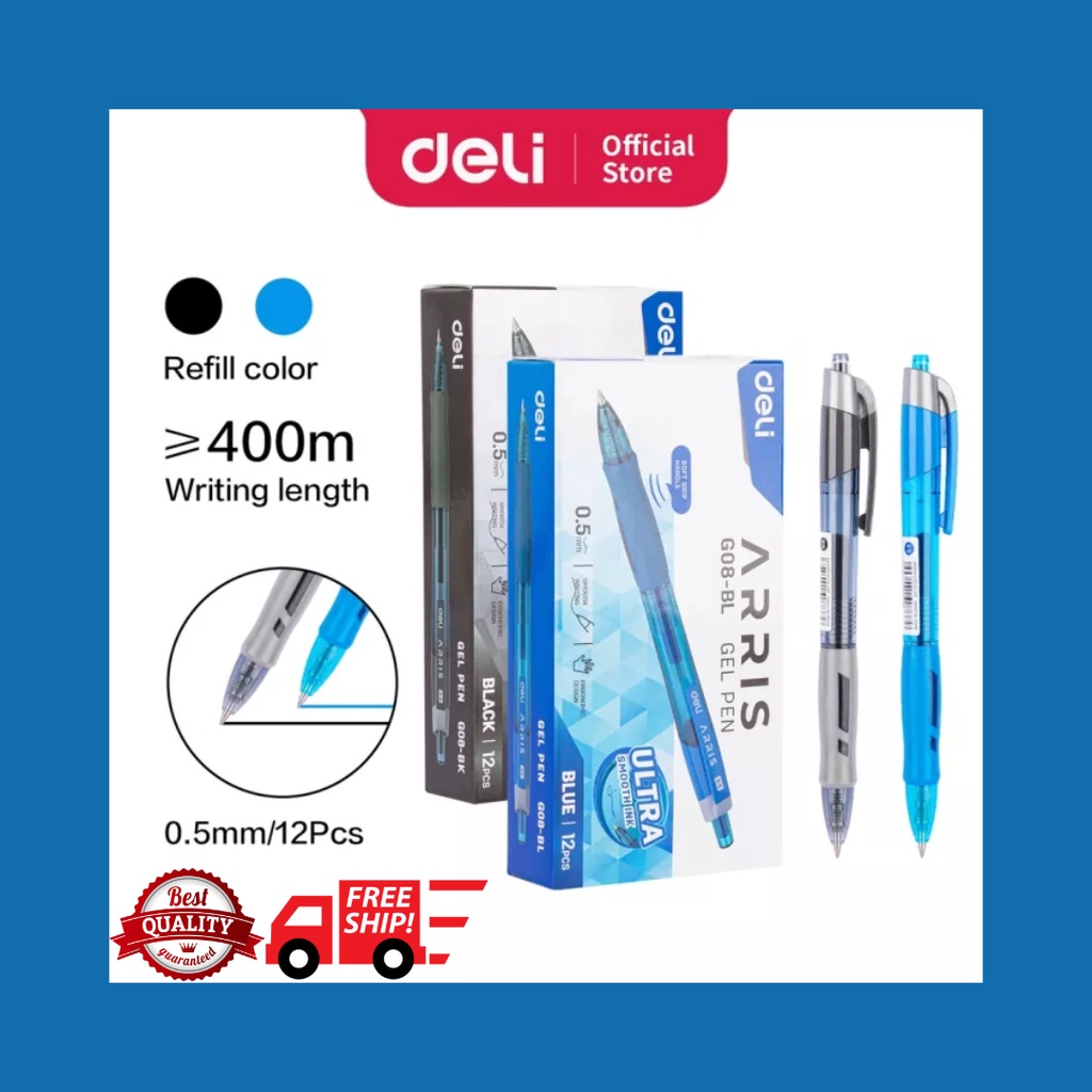 Jual PENA GEL DELI G08 ARRIS 0.5 (12) | Shopee Indonesia