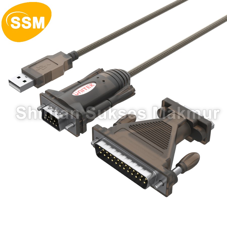 Jual SSM Unitek Y105A USB to Serial RS232 Cable with DB9F to DB25M ...