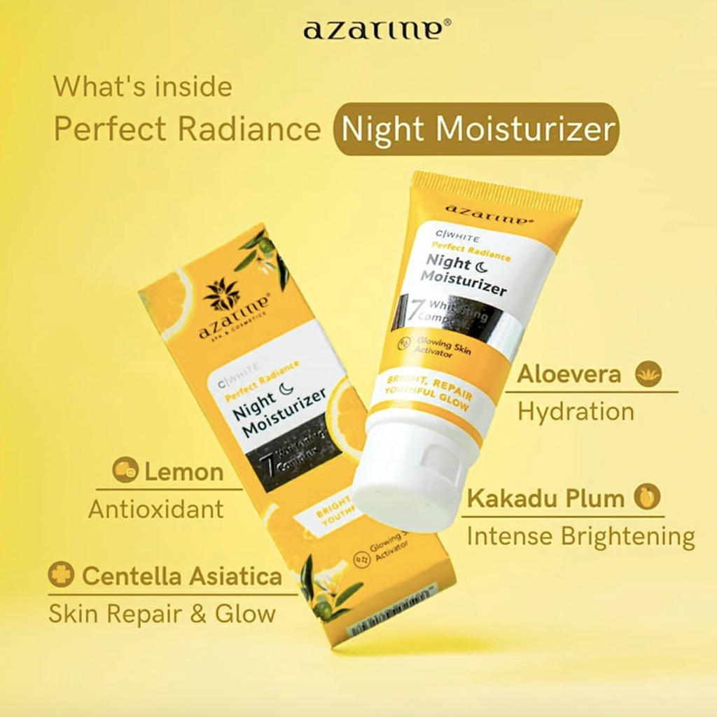 Jual [ORIGINAL] AZARINE C WHITE PERFECT RADIANCE NIGHT MOISTURIZER 25G ...