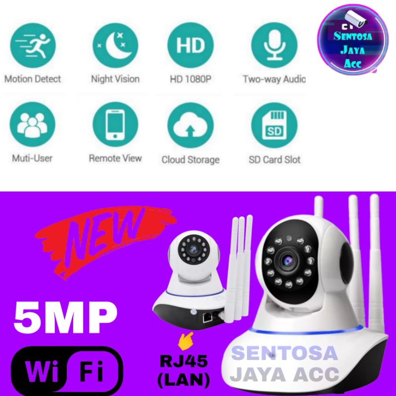 Jual [CCTV+LAN] IP CAMERA CCTV WIRELESS INDOOR 3 ANTENA V380 PRO ...