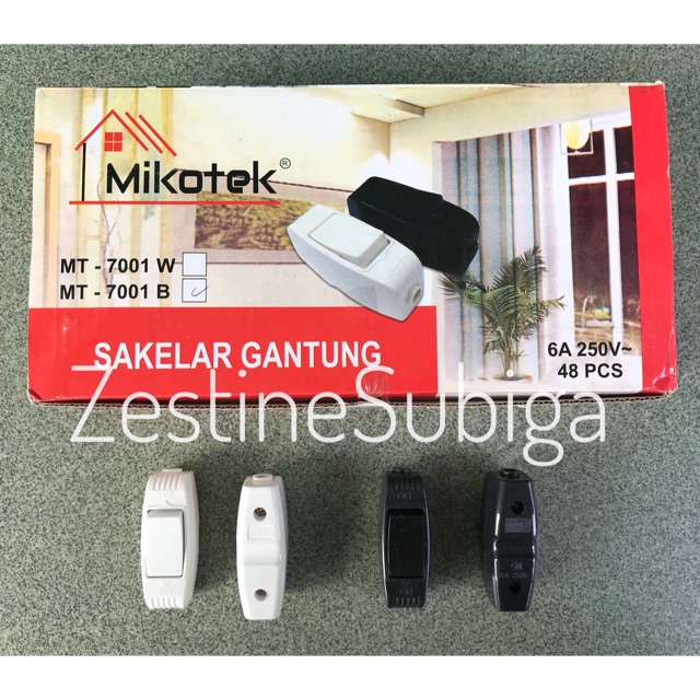 Jual Saklar Gantung Putih / Hitam MT-7001 W B Mikotek | Shopee Indonesia