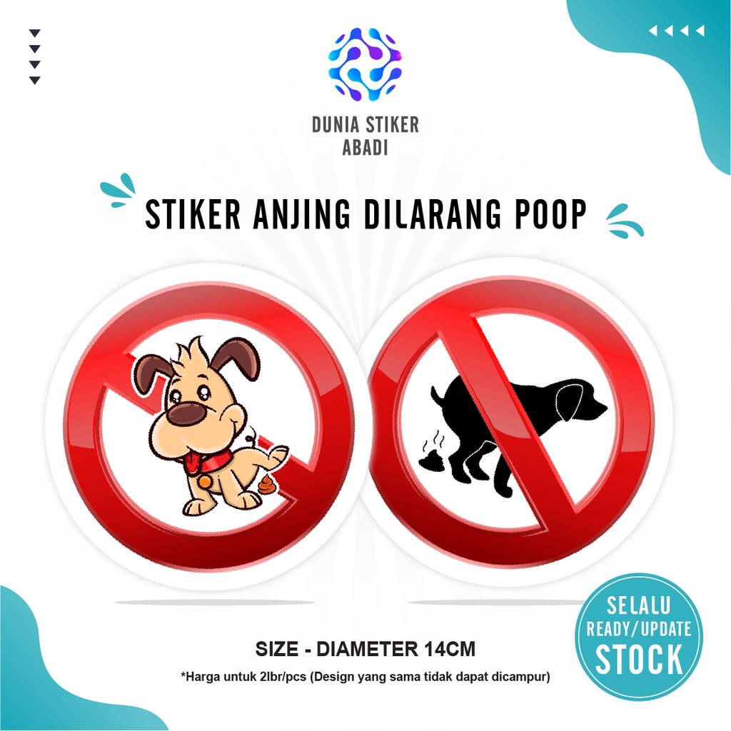 Jual Stiker Anjing Dilarang Poop - Per/2 lbr (Diameter 14cm) | Shopee ...