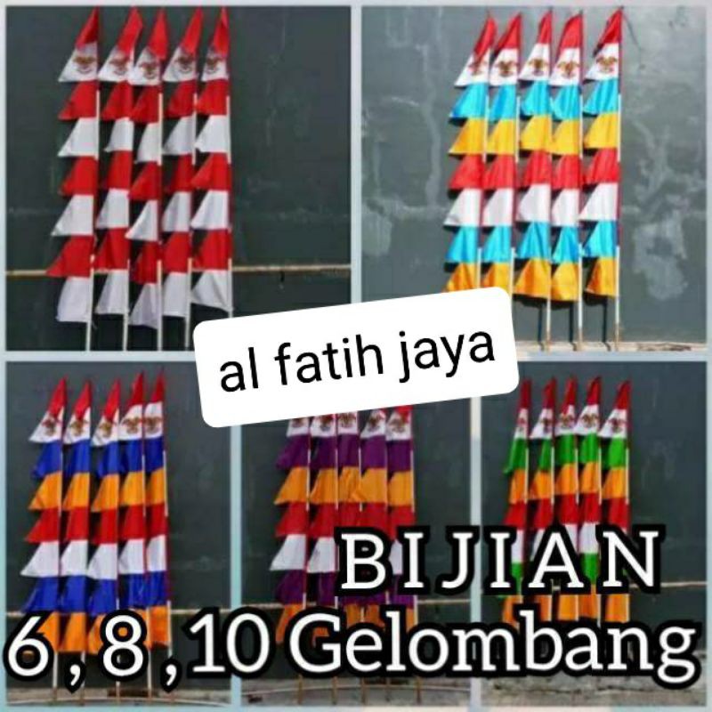 Jual bendera umbul umbul LENGKAP 10mata 8mata 6mata warna dan merah putih sablon garuda bendera ...