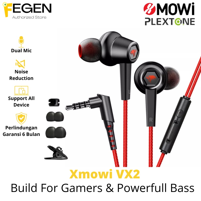 Jual Plextone Xmowi VX2 Headset Gaming Dual Mic Noise Reduction In-Ear ...