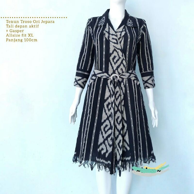 Jual BLAZER OUTER TENUN TROSO ASLI / DRESS BATIK SOLO | Shopee Indonesia
