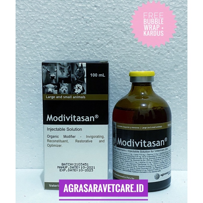 Jual MODIVITASAN 100 ml - multivitamin asam amino ATP mineral hewan ...